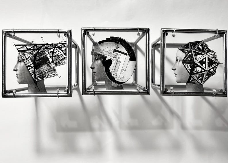 Metal Wall Art Sculpture Set: Surrealist Renaissance Collage - Etsy