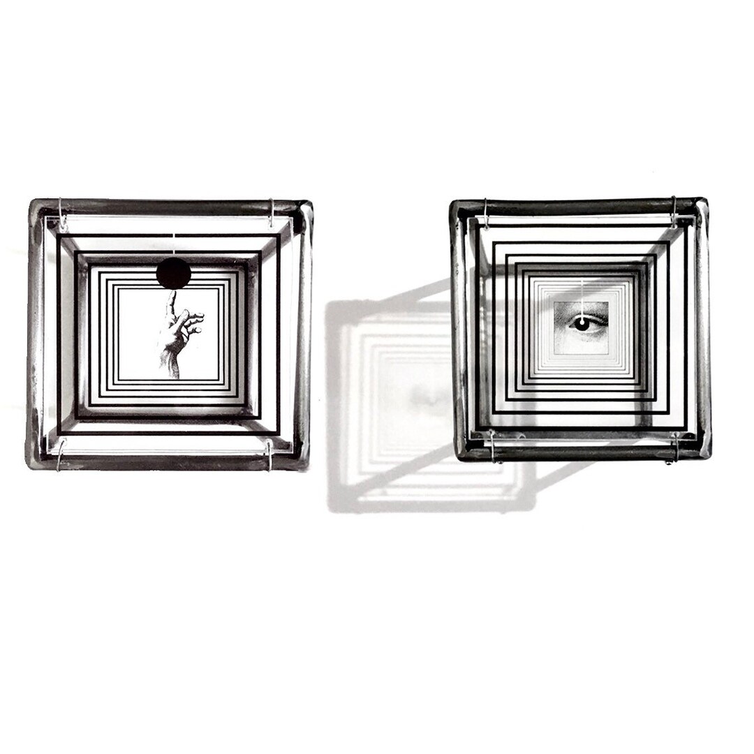 Op Art Metal Wall Sculpture Set: Renaissance Shadow Art Decor - Etsy