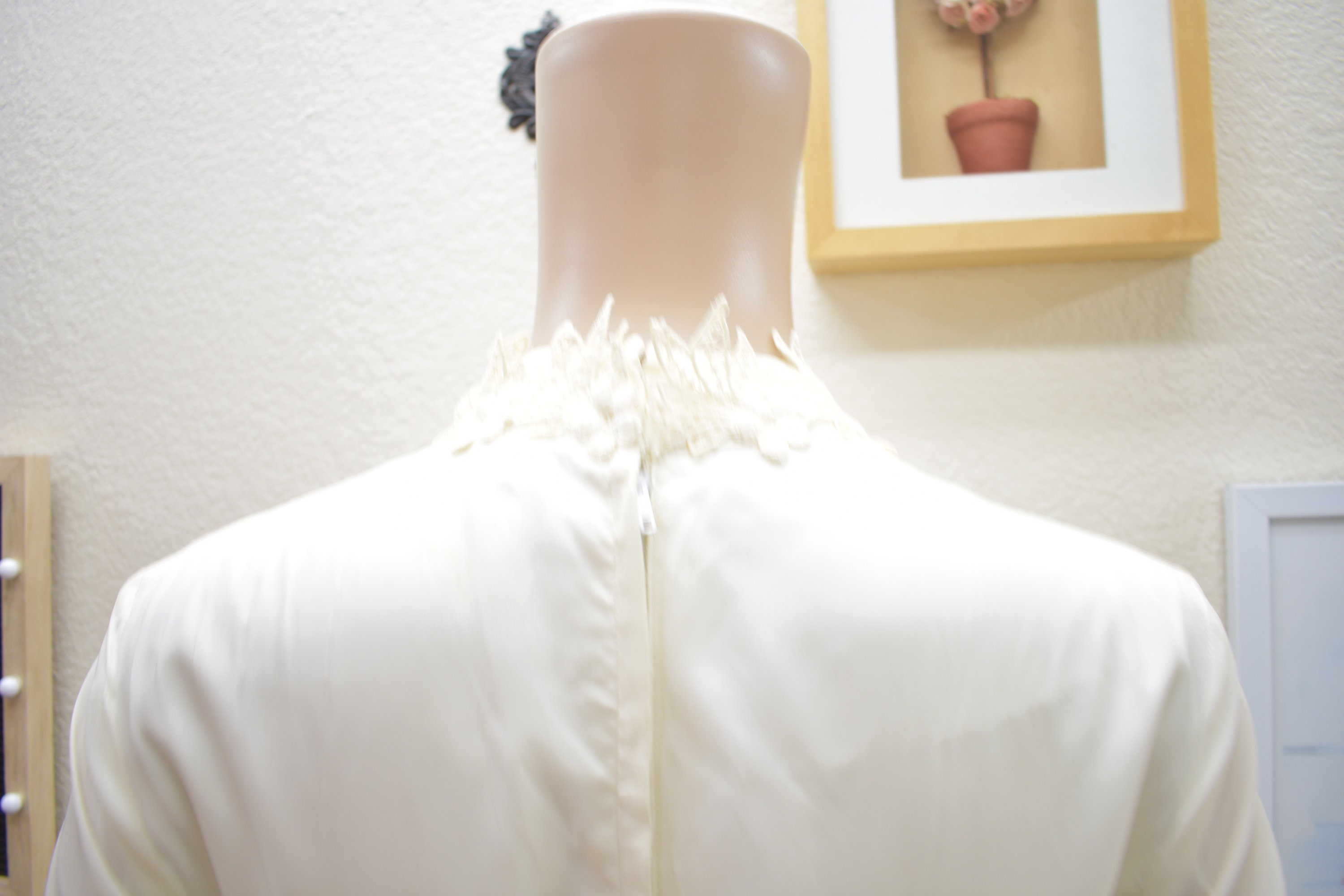 60s Vintage Romantic Lace Ling Sleeves Wedding Dress - Etsy