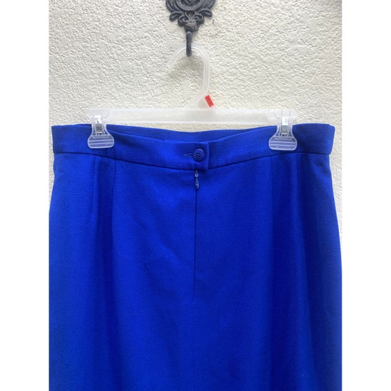 Escada Wool Blue Modest Pencil Skirt Large Gem