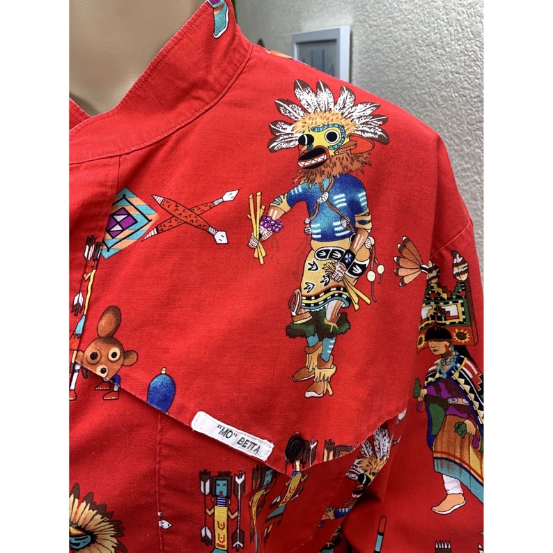 Native American Retro Cotton Button Down Tunic Large - Etsy