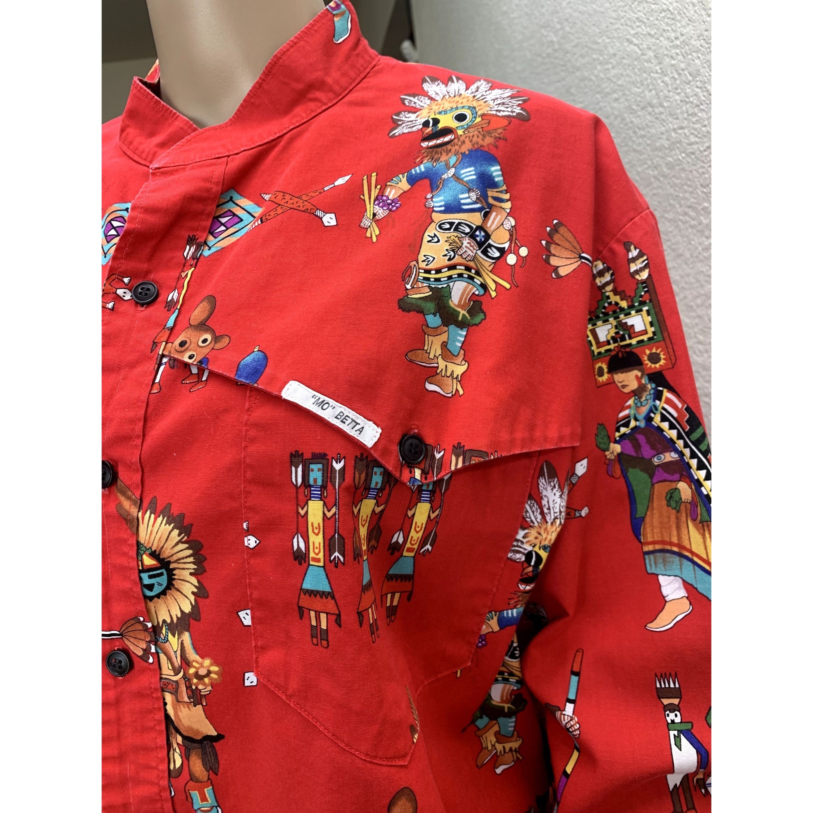 Native American Retro Cotton Button Down Tunic Large - Etsy