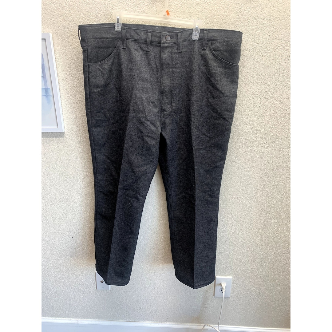 Wrangler 1980s Charcoal Stright Leg Polyester Slacks 46" X 26" - Etsy
