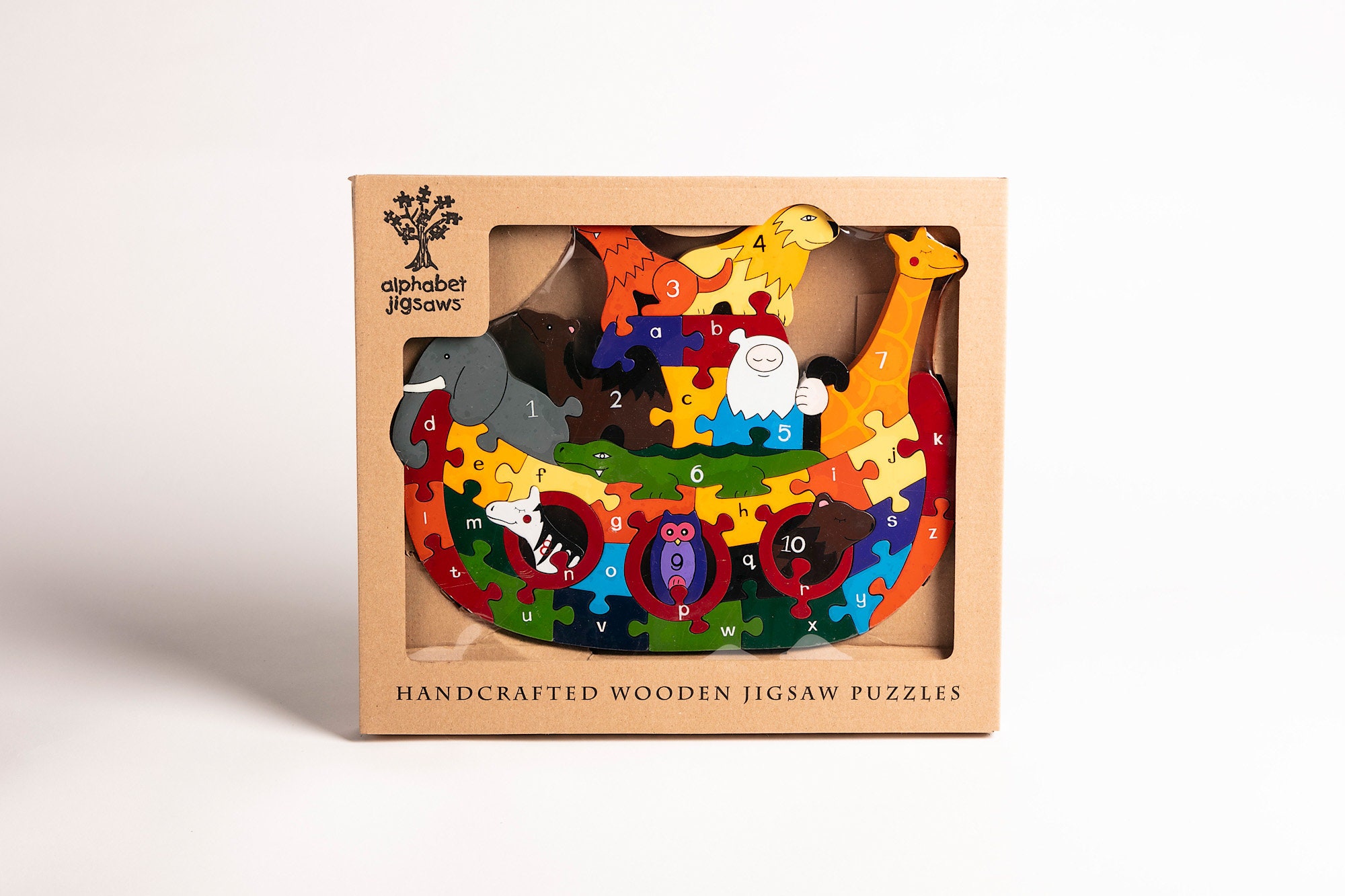 Alphabet Ark Handcrafted Wooden Jigsaw Puzzle - Etsy