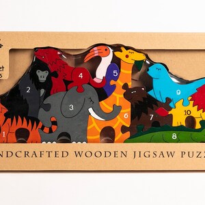 Number Zoo Handcrafted Wooden Jigsaw Puzzle - Etsy