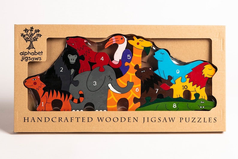 Number Zoo Handcrafted Wooden Jigsaw Puzzle - Etsy