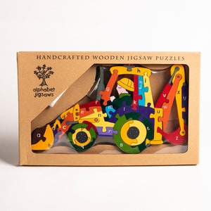 Alphabet Backhoe Handcrafted Wooden Jigsaw Puzzle - Etsy