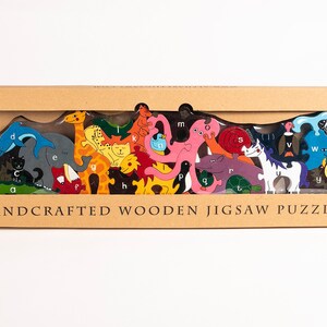 Alphabet Zoo Handcrafted Wooden Jigsaw Puzzle & Play Set - Etsy