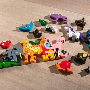 Alphabet Zoo Handcrafted Wooden Jigsaw Puzzle & Play Set - Etsy