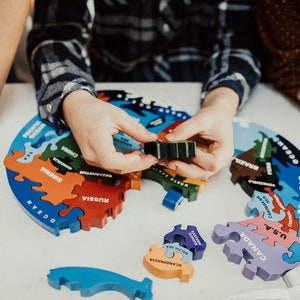 Map of the World Handcrafted Wooden Jigsaw Puzzle - Etsy Canada