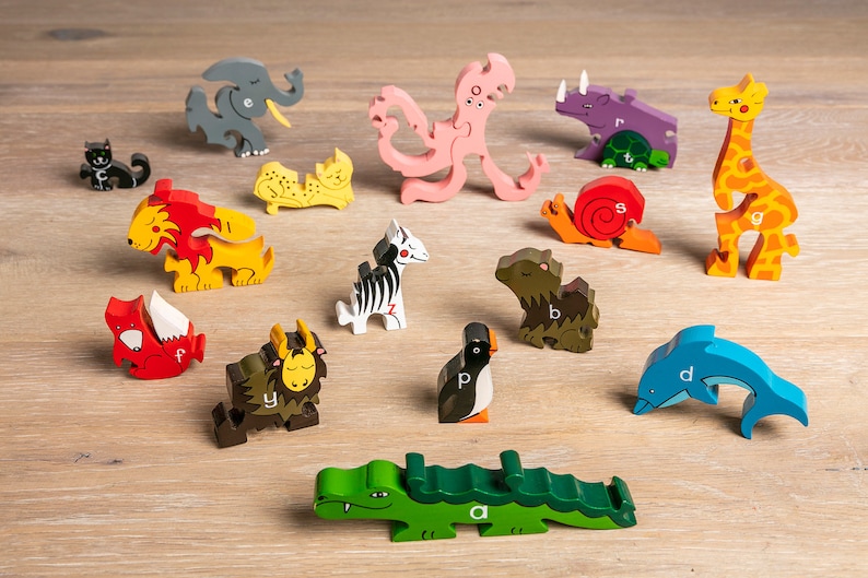 Alphabet Zoo Handcrafted Wooden Jigsaw Puzzle & Play Set - Etsy
