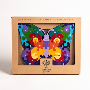 Alphabet Butterfly Handcrafted Wooden Jigsaw Puzzle - Etsy