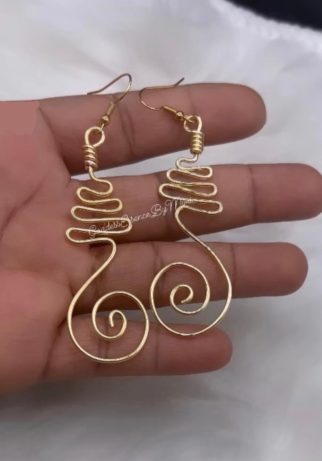 Goddess Art Freestyle Earrings, Unalome Earrings, Wire Wrapped Unalome ...