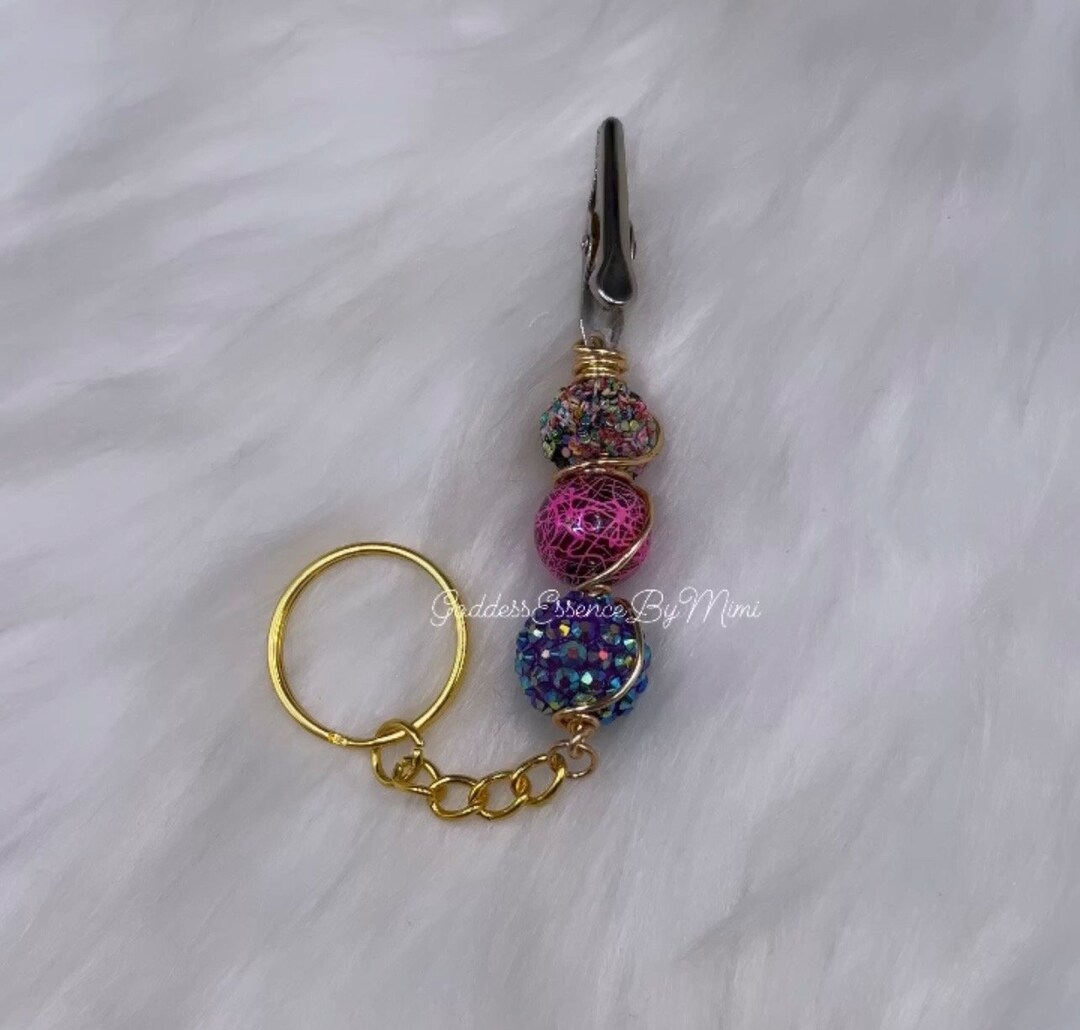 Card Gripper Handmade Beaded Keychain Card Clip ATM - Etsy