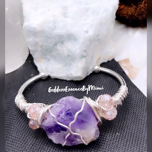 Raw Crystal Energy Protection Bangle - Etsy UK