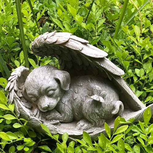 Dog Angel Statue Beautiful Pet Memorial Garden Sculpture - Etsy