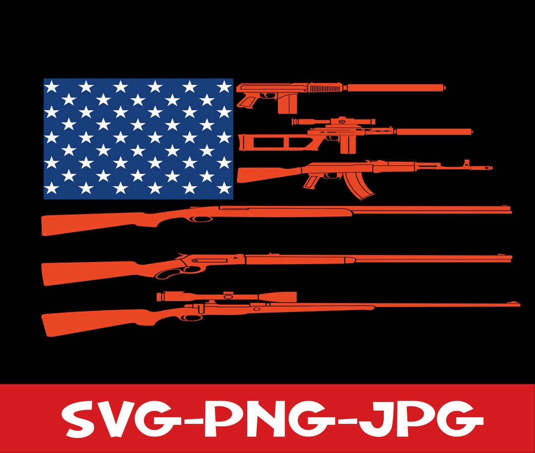 Distressed Gun Rifles American Flag Svgmilitary American Flag - Etsy