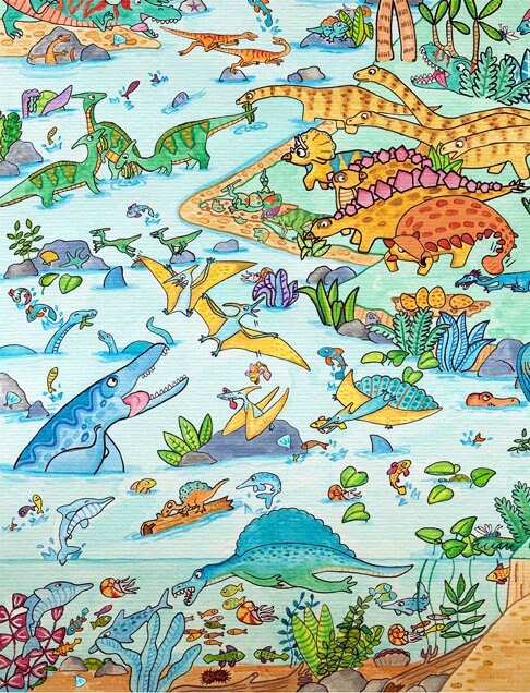 Wimmelbild Kreidezeit - Poster Din A2 (hoch) - Etsy.de