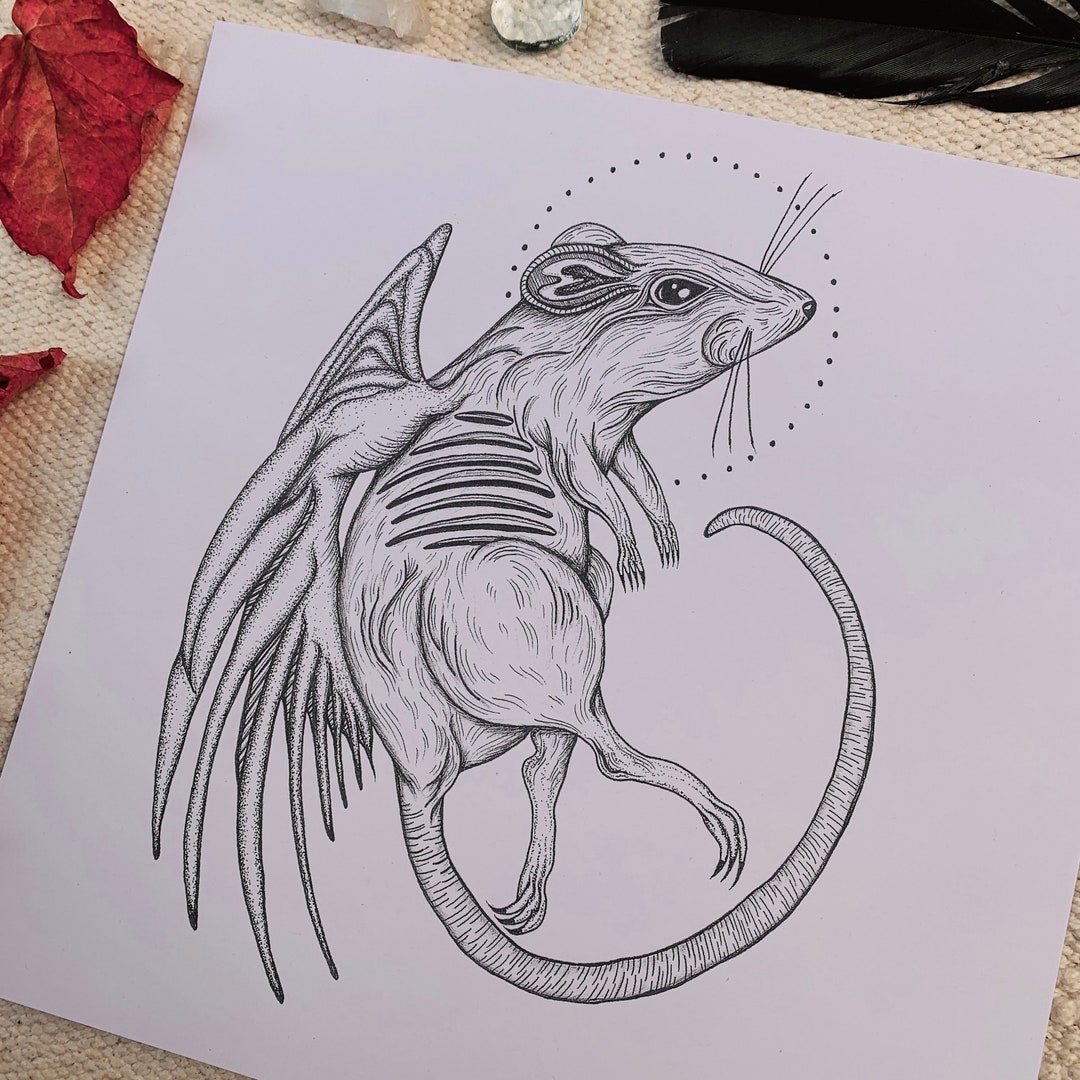 Rat Illustration Art Print | Occult Art | Fine Art | Pen and Ink ...