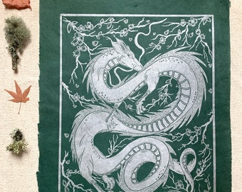 Dragon Lino Print | Etsy Ireland