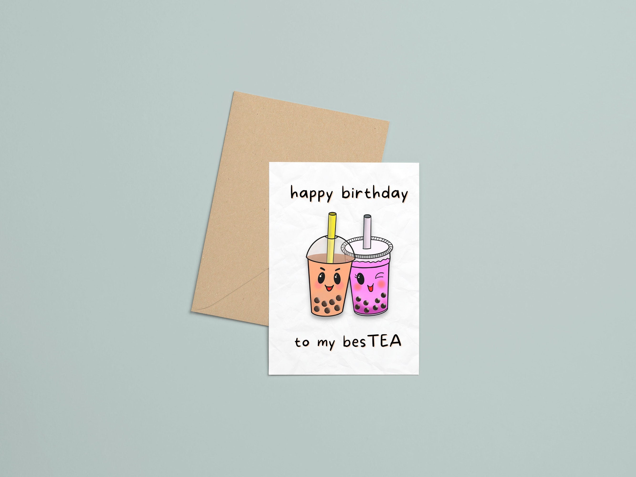 Boba Lovers Birthday Card | Happy Birthday to My Bestea Greeting Card ...