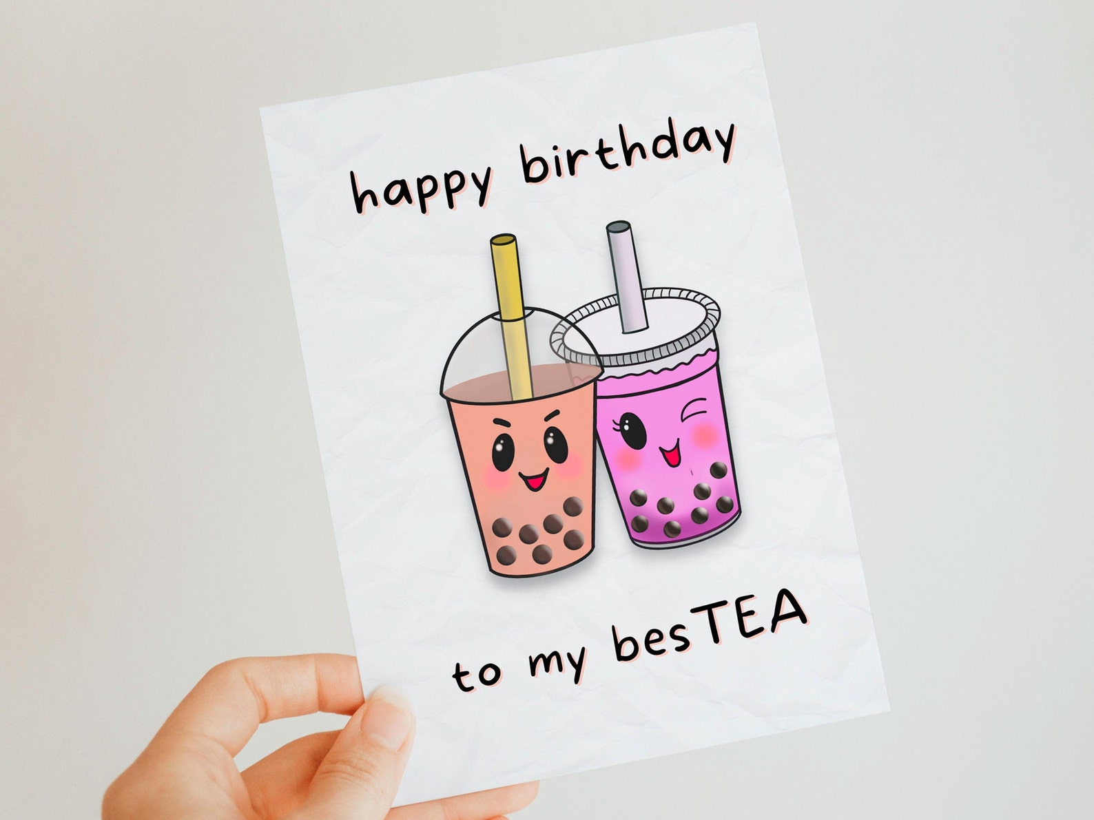 Boba Lovers Birthday Card | Happy Birthday to My Bestea Greeting Card ...