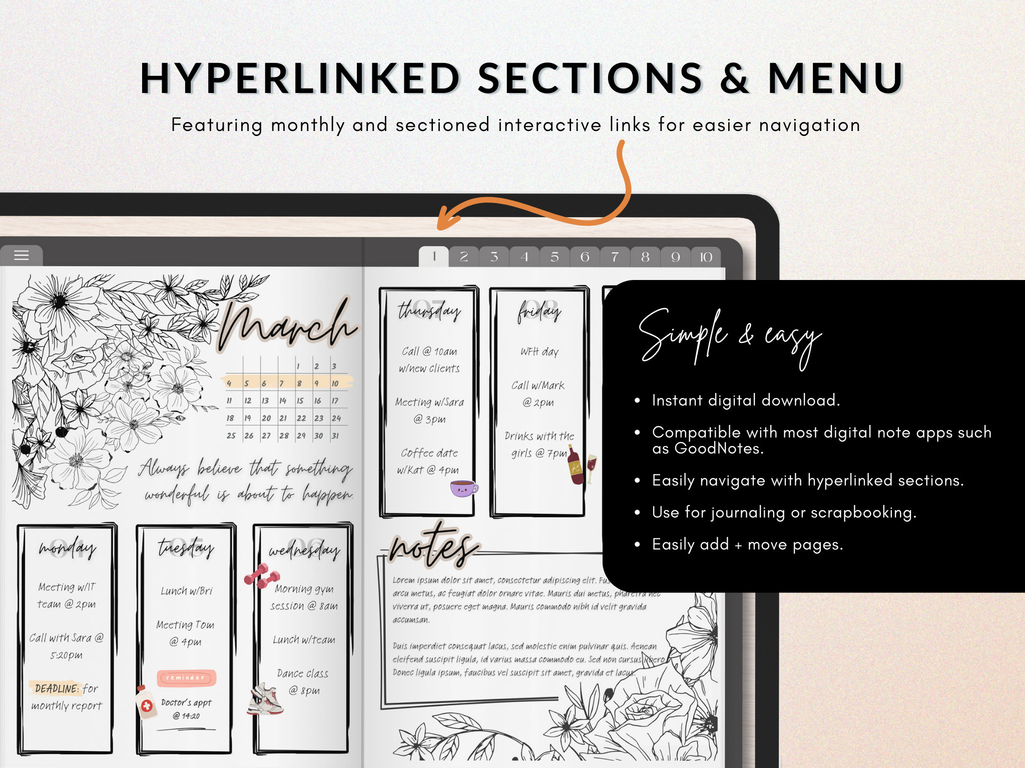 Digital Bullet Journal Digital Notebook Planner Bullet Journal for ...