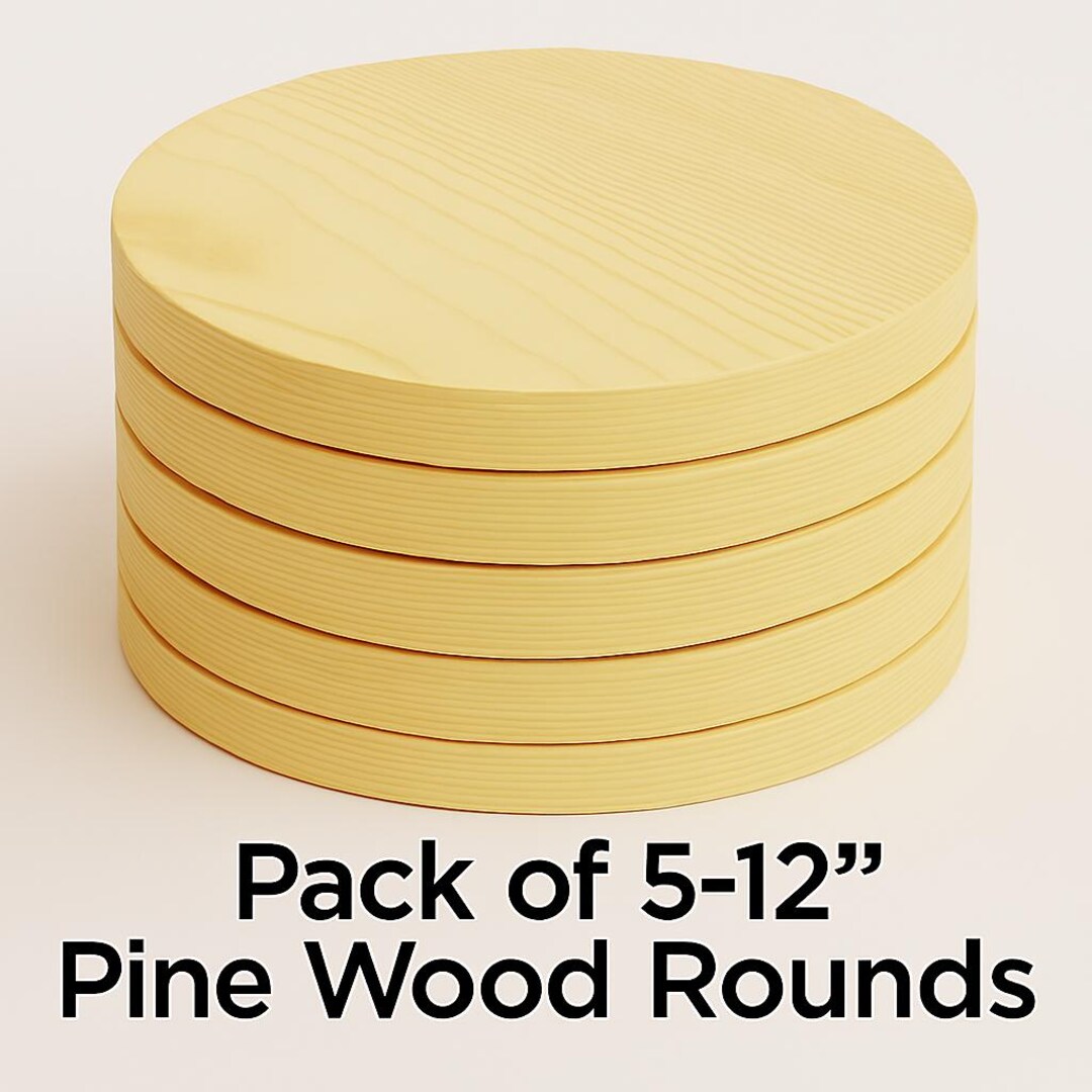 Pack of 5 Sanded Pine Wood Rounds – 12 Inch Craft Circles - Etsy
