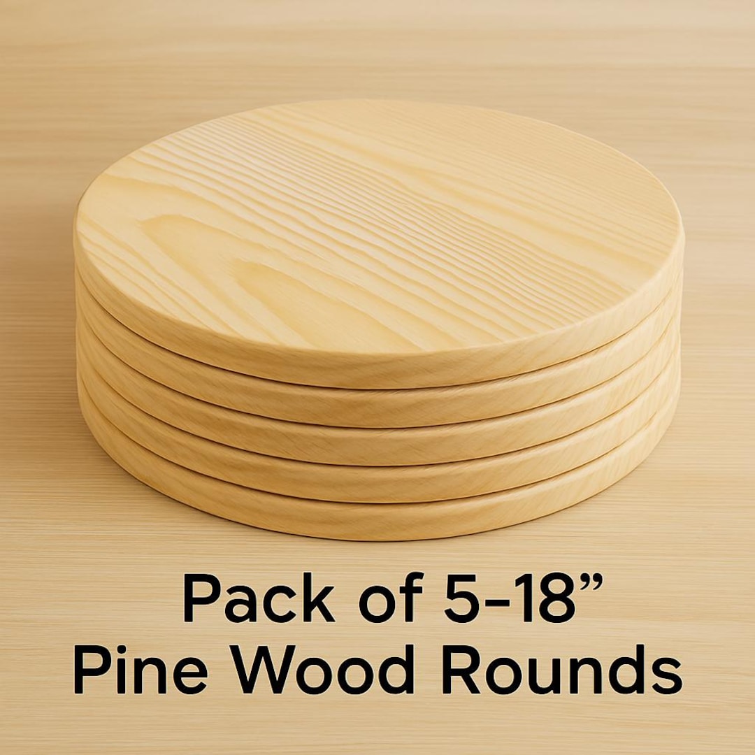18" Pine Wood Rounds (3/4" Thick) - DIY Table Tops, Crafts - Pack of 5 ...