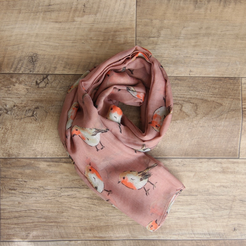 Robin Print Scarves - Etsy UK