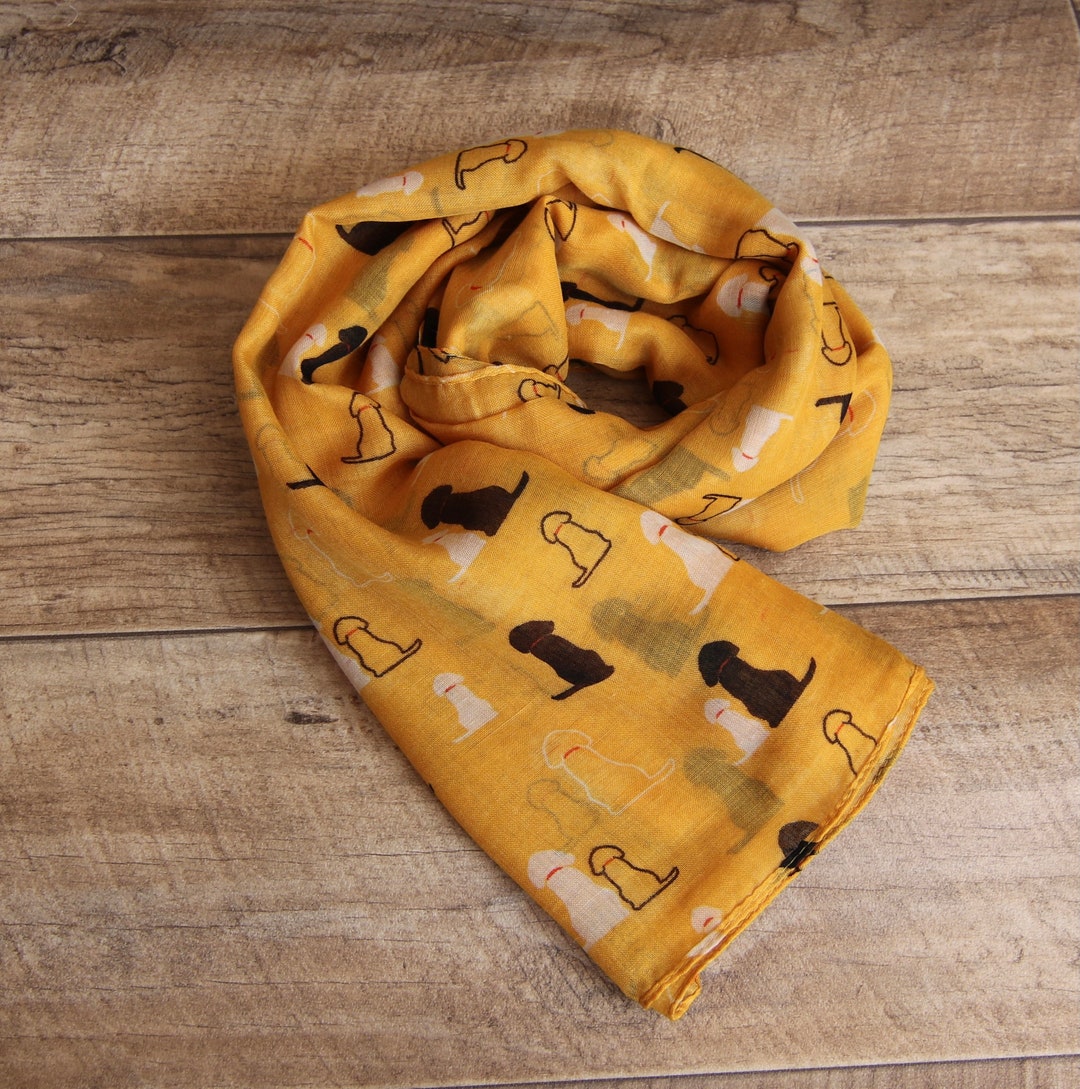 Dog Print Scarf With Gift Box Option, Lightweight and Soft Dog Lover ...