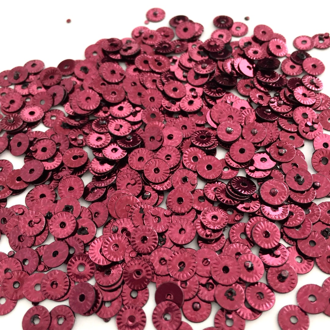 5mm Maroon Round Sunburst Starburst Loose Wheels Sequins Paillettes ...