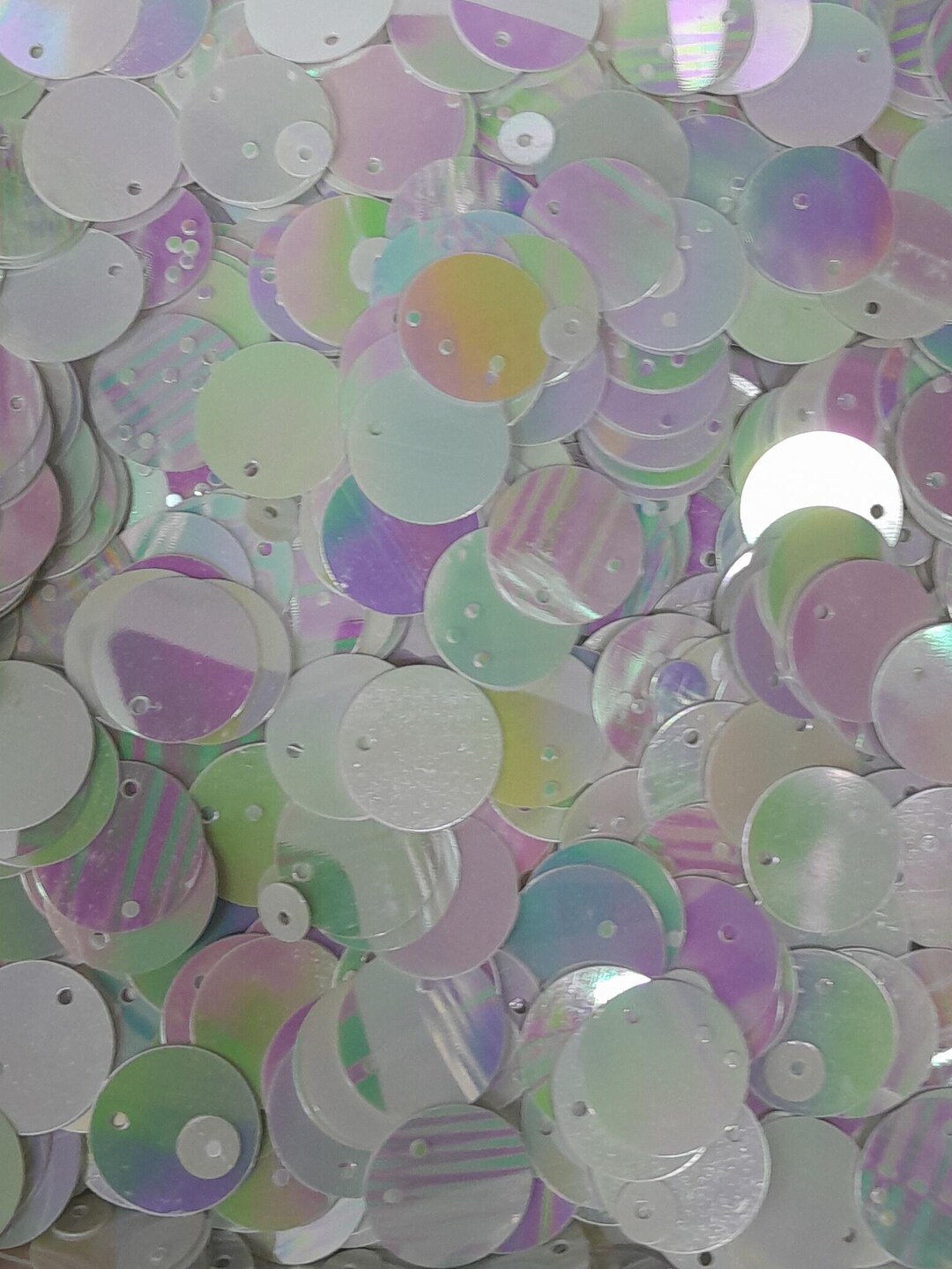 16mm Top Hole White Pink Seashell Pearl Print Iridescent Sequins ...