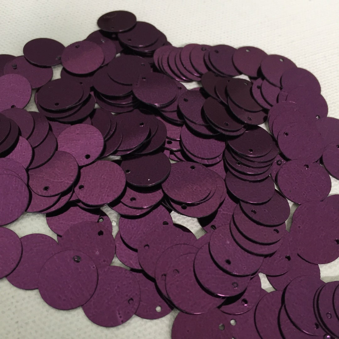 12mm, 16mm, 20mm Round Flat Bright Shiny Purple Eggplant Top Hole ...