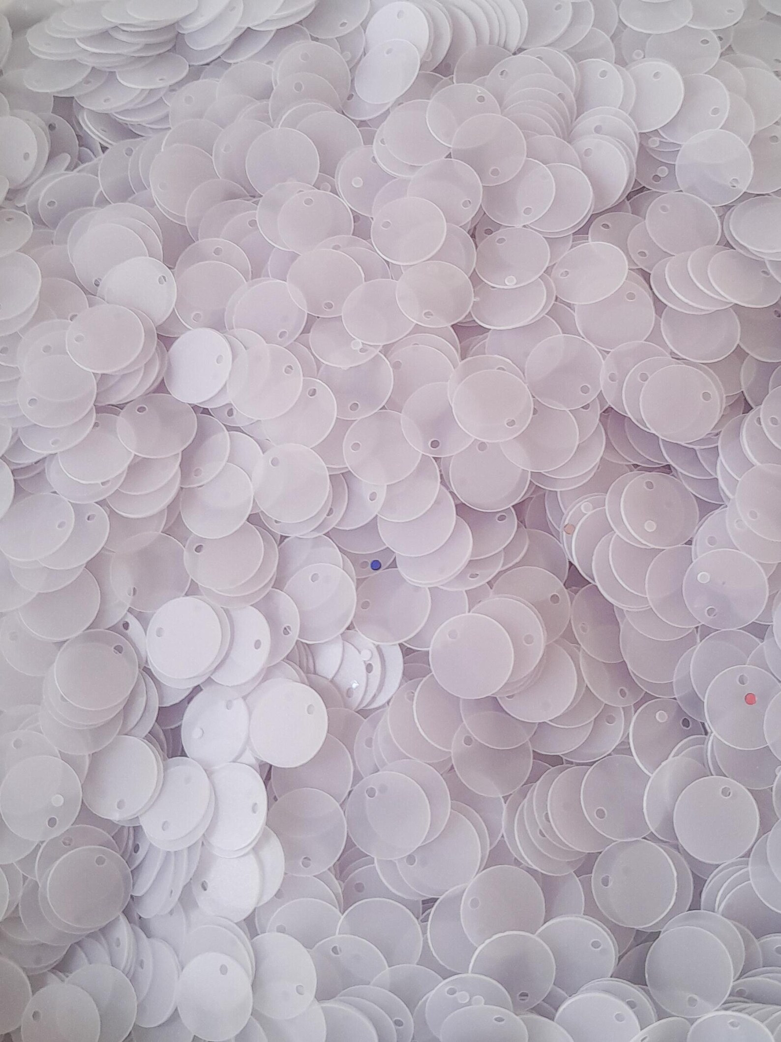 Steamy White Flat Round Sequins, 8mm / 10mm Top Hole Paillettes, DIY ...