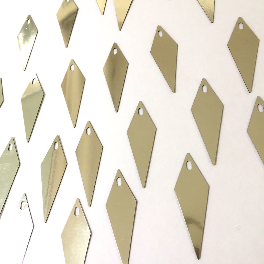 48x17mm Diamond Shape Silver Flat Large Hole Sequins Paillettes 50 Gram ...