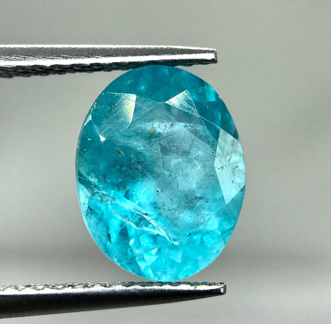 Natural Blue Apatite Gemstone: Oval Faceted, 3.07 Carats (10x8x5mm) - Etsy