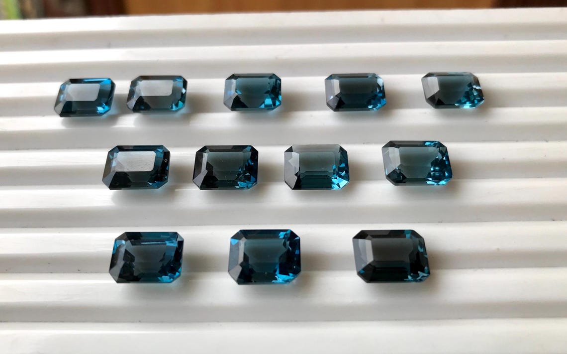Natural London Blue Topaz Gemstone, Octagon Cut, AAA Quality, 10x8x6mm ...