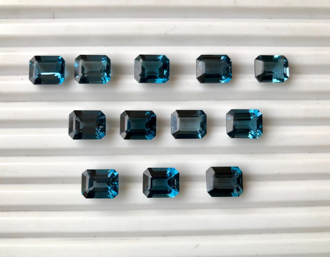 Natural London Blue Topaz Gemstone, Octagon Cut, AAA Quality, 10x8x6mm ...