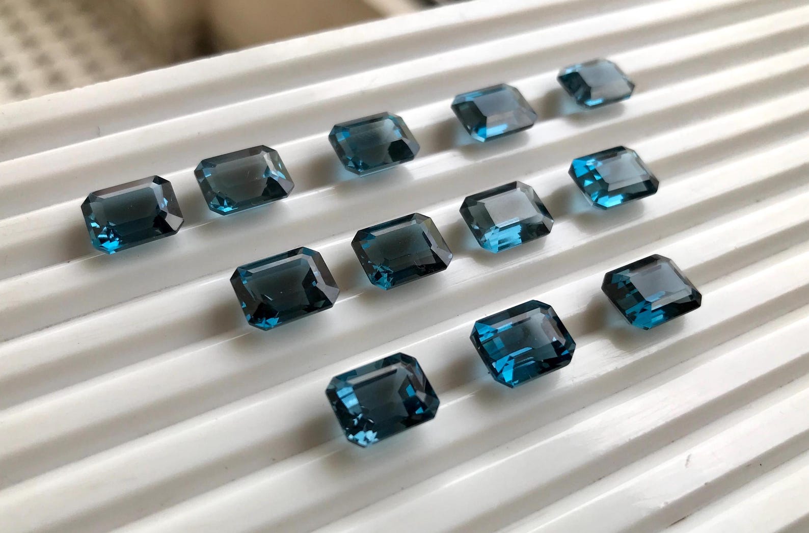 Natural London Blue Topaz Gemstone, Octagon Cut, AAA Quality, 10x8x6mm ...