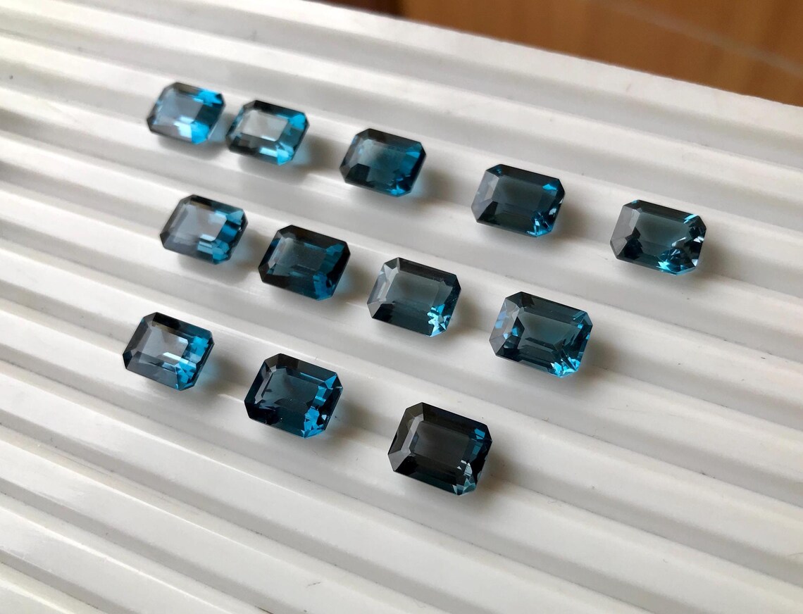 Natural London Blue Topaz Gemstone, Octagon Cut, AAA Quality, 10x8x6mm ...