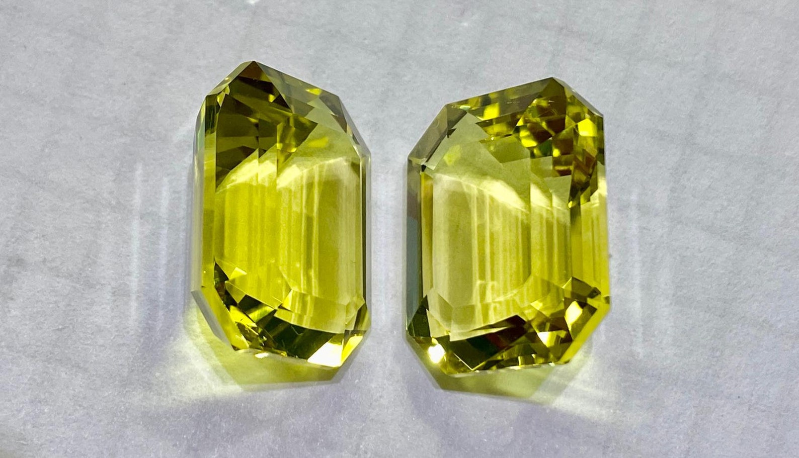 Natural Green Gold Lemon Citrine Pair Ascher Cut - Etsy