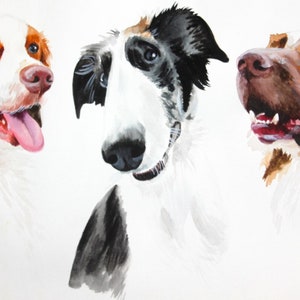 Multi Pet Portrait Custom Double Dog Portrait Watercolor 2 Dog - Etsy