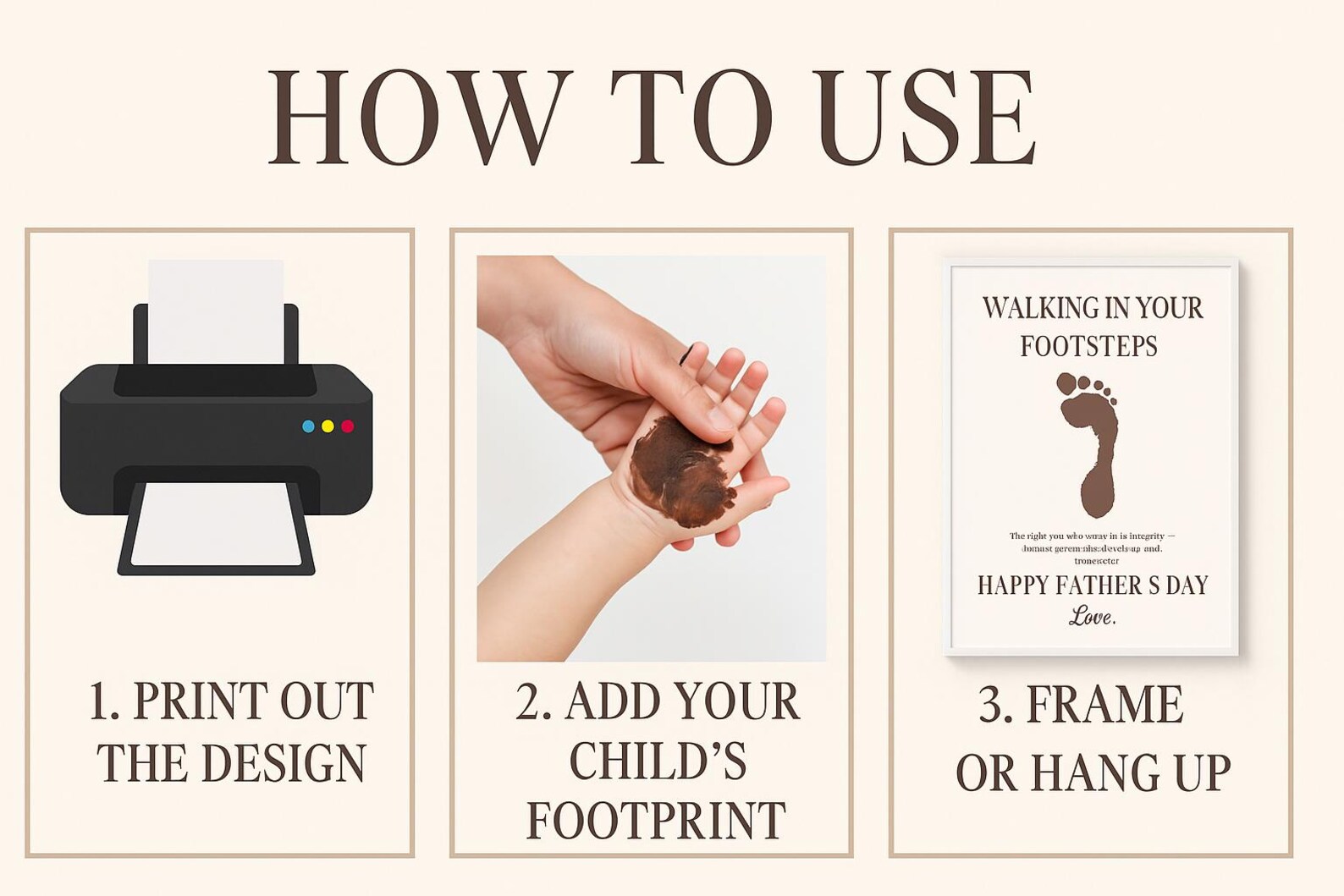 Walking in Your Footsteps Father’s Day Printable – Christian Handprint ...