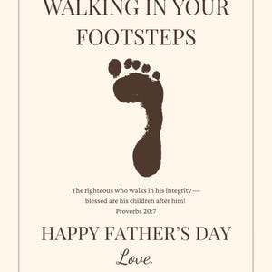 Walking in Your Footsteps Father’s Day Printable – Christian Handprint ...
