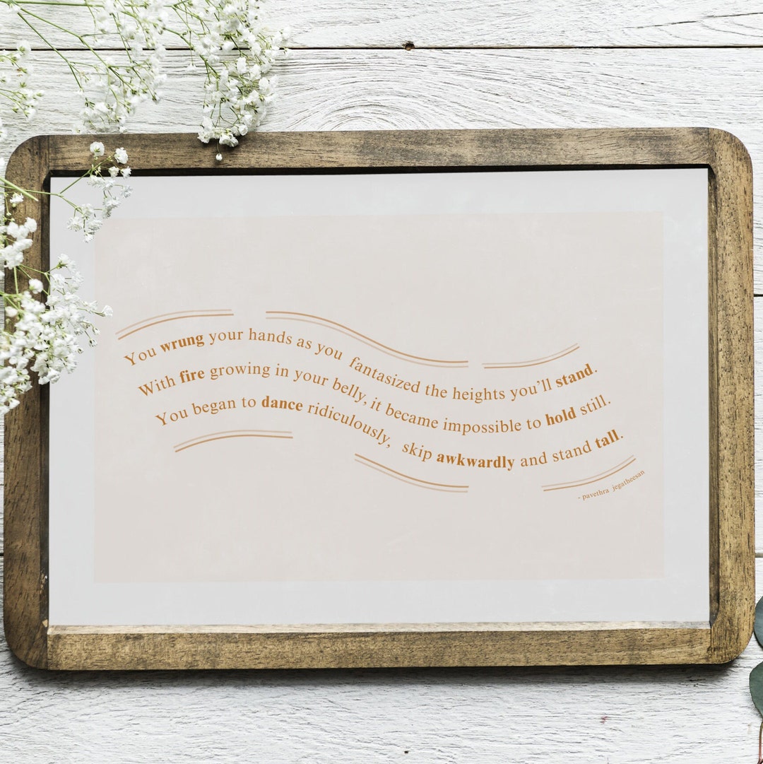 Minimalist Poem Art Giclée Print: Beige Landscape (A4/A5) - Etsy