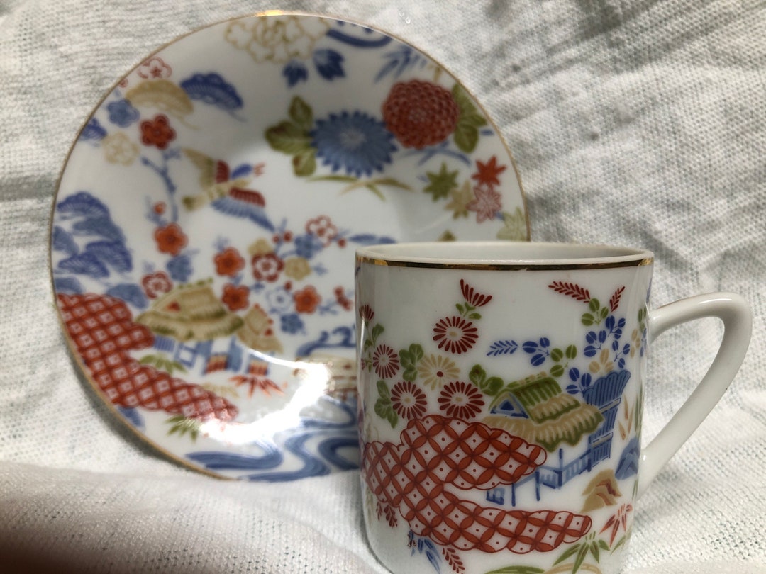 Antique Mini Japanese Teacup & Saucer- Sato Gordon Collection-1940’s - Etsy