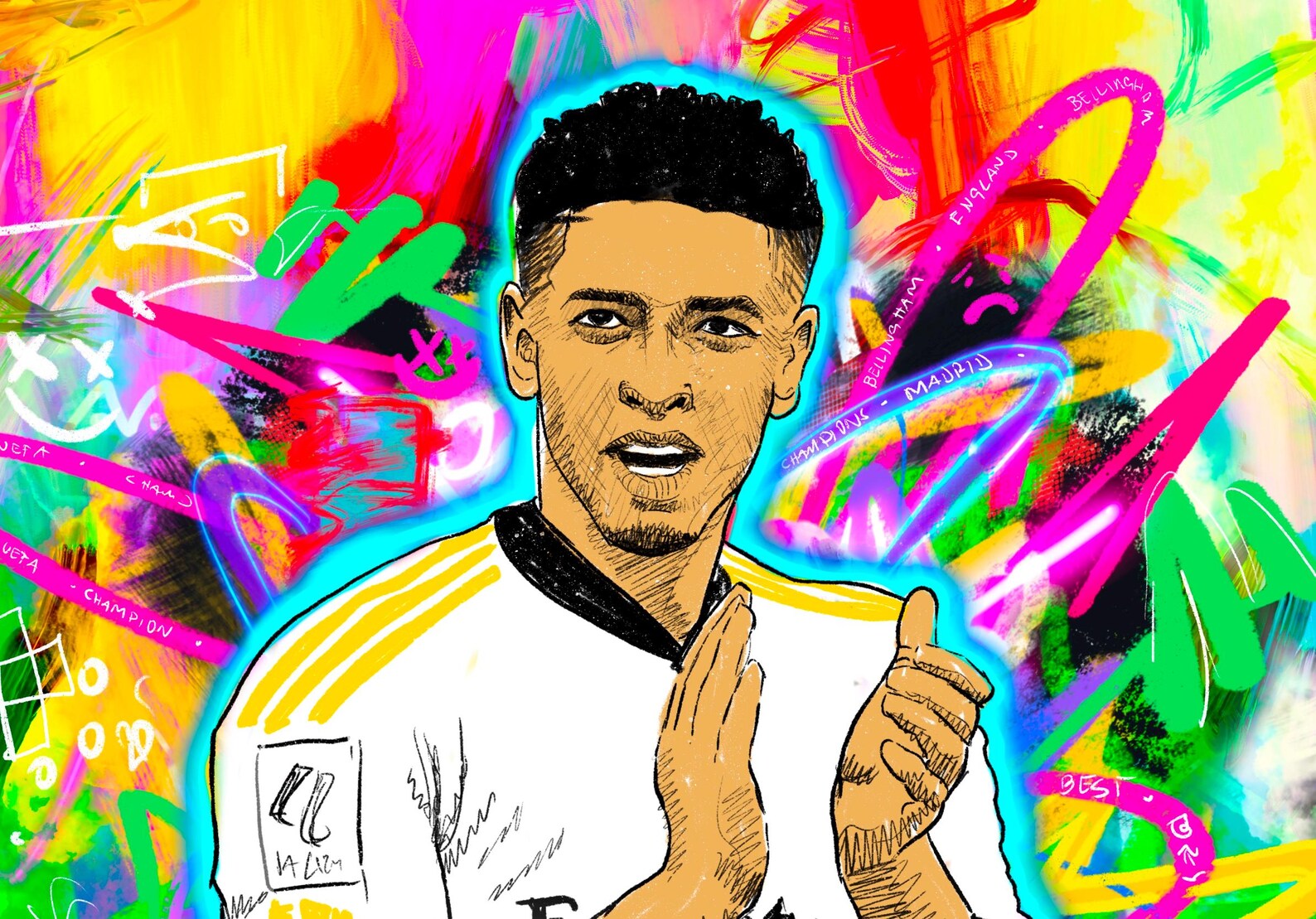 Jude Bellingham Art, Bellingham England Portrait, Real Madrid Print ...