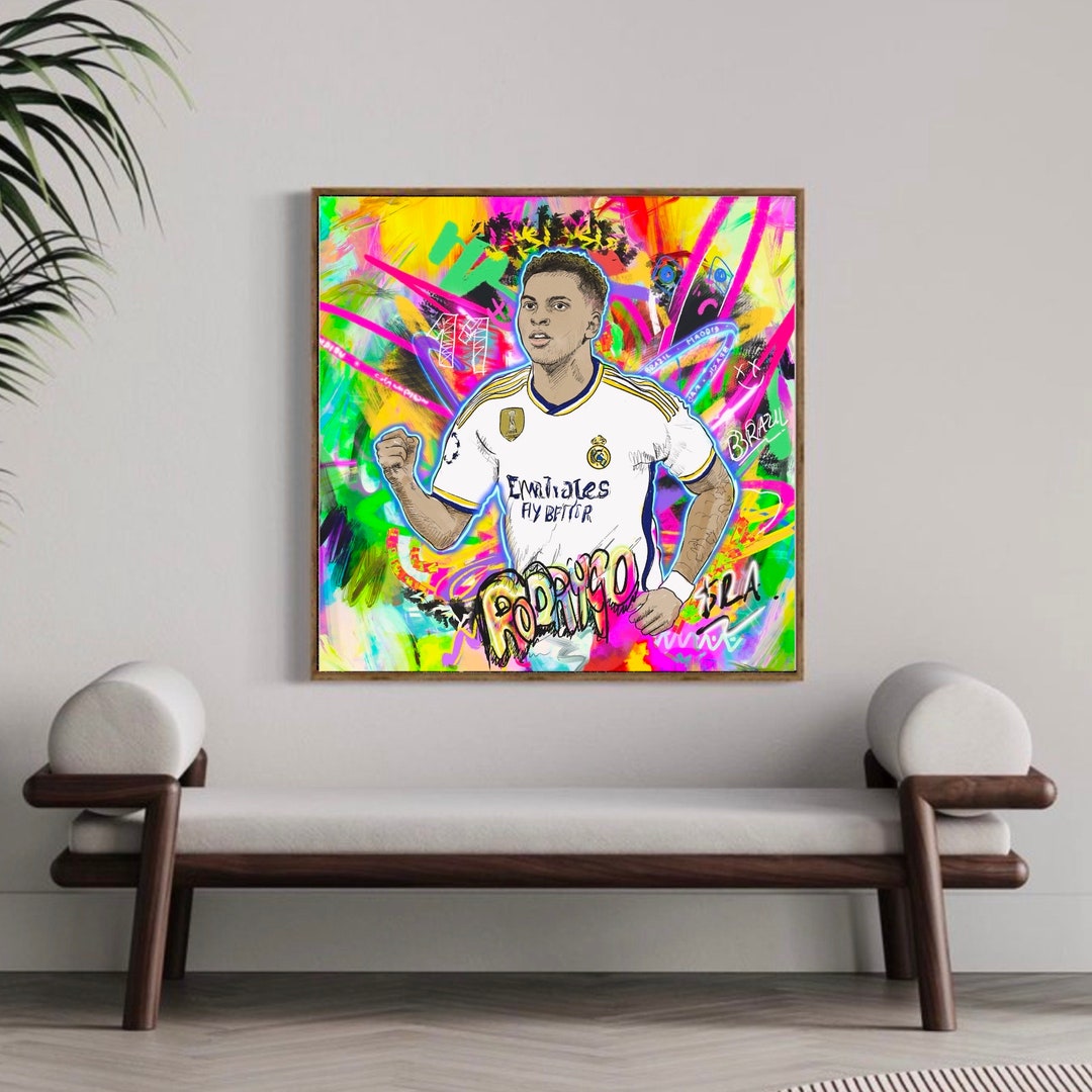 Rodrygo Brazil Art, Best Player Portrait, Real Madrid Soccer Wall Art ...
