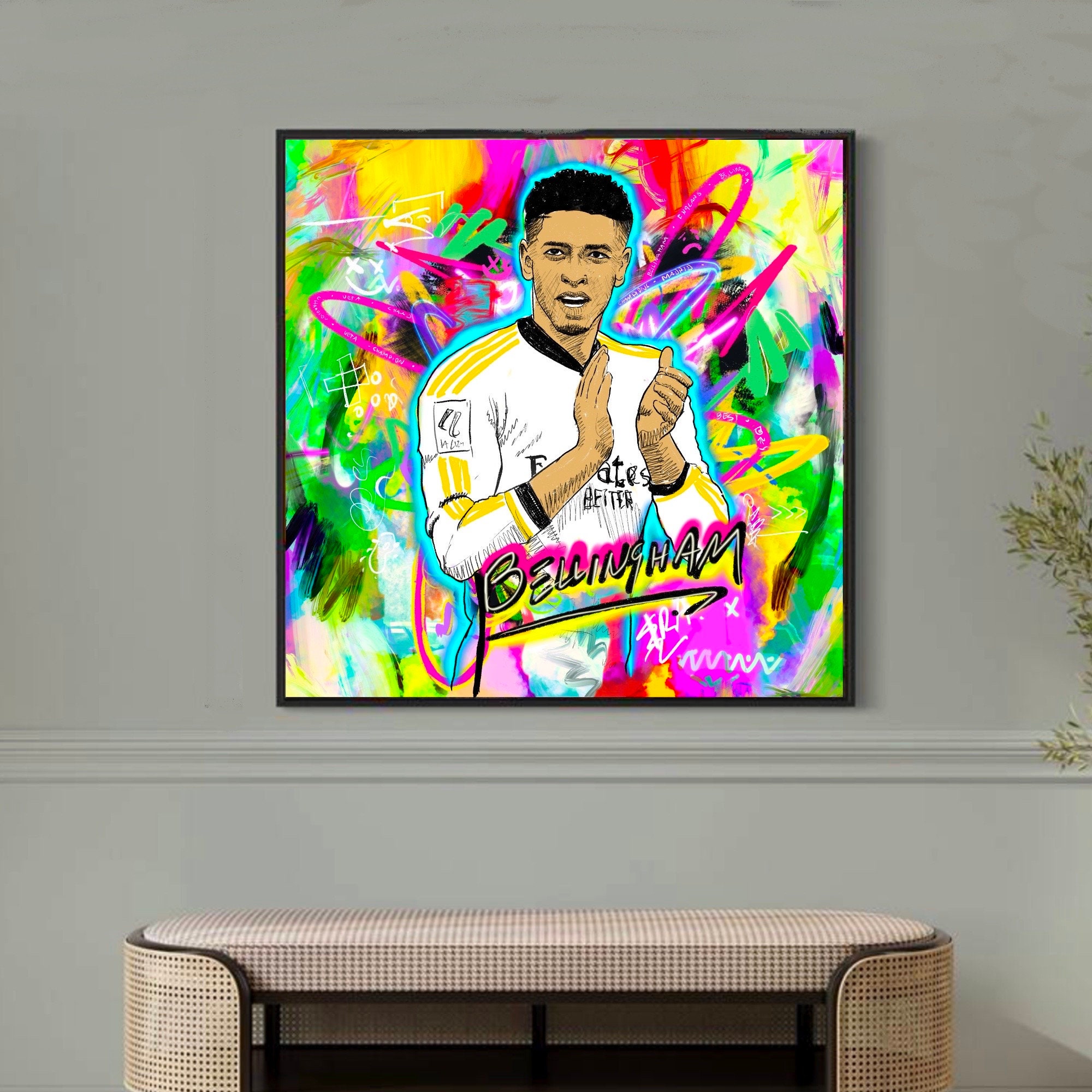 Jude Bellingham Art, Bellingham England Portrait, Real Madrid Print ...